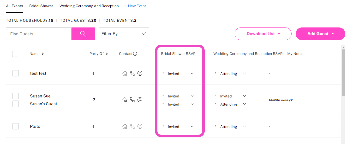 How do I set up my Guest List? – The Knot